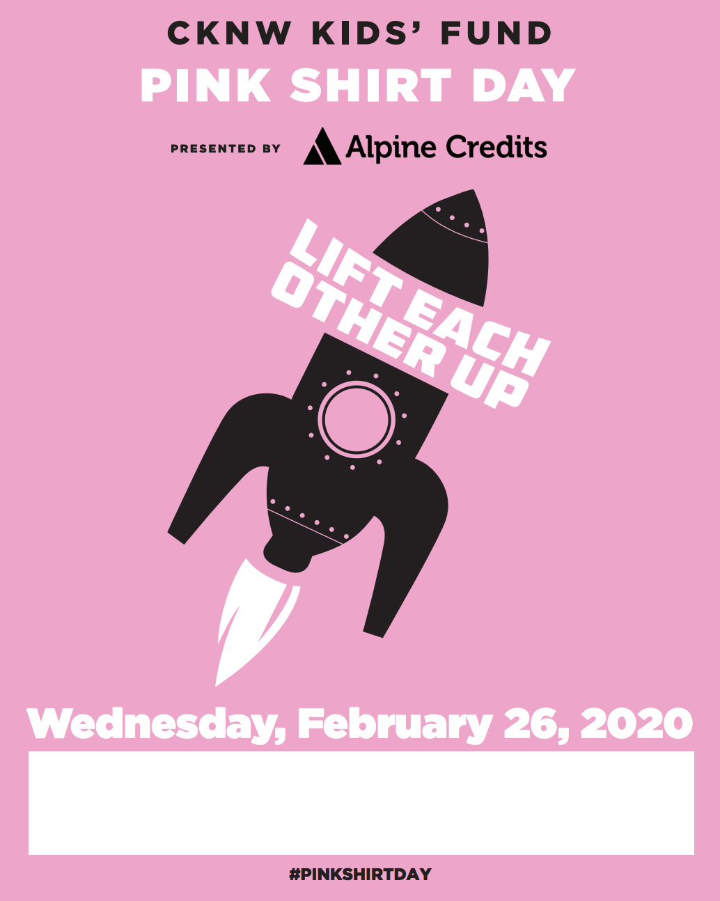 FEBRUARY 24, 2020: Pink Shirt Day 2020: LIFT EACH OTHER UP! Small acts ...